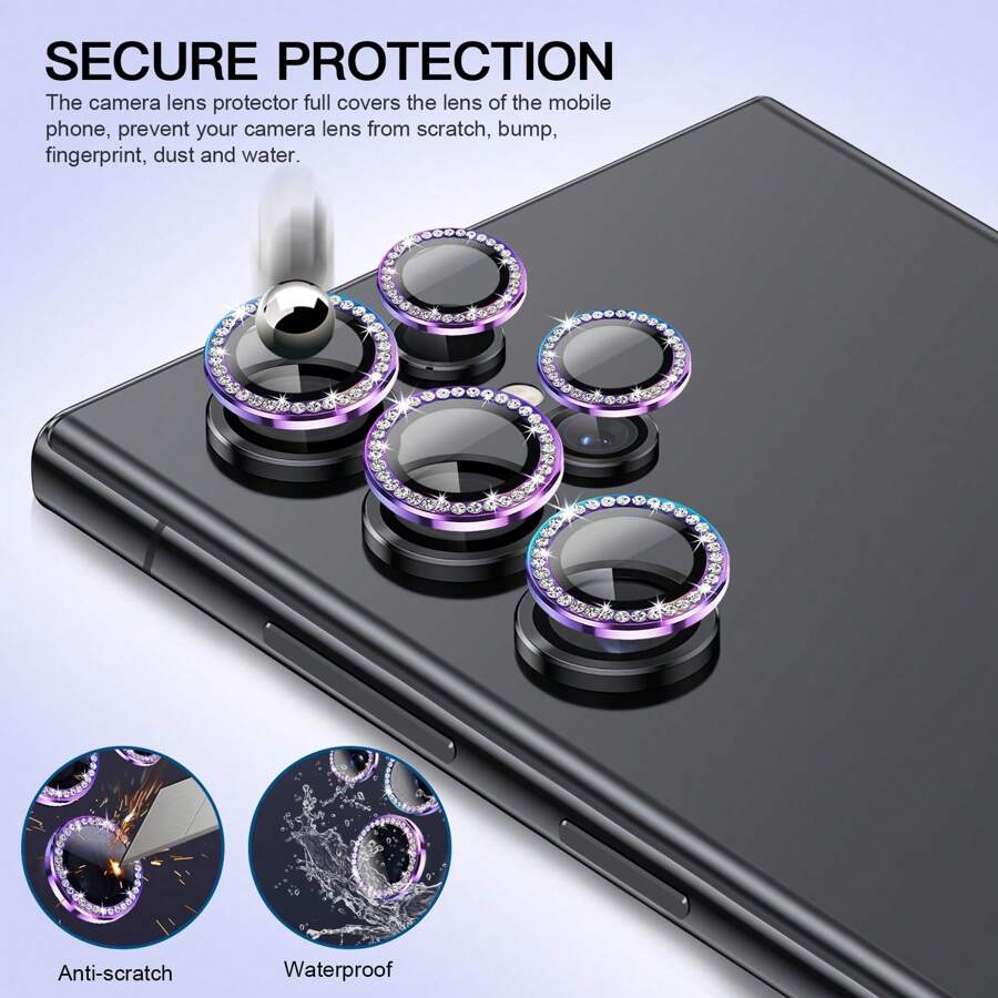 [3 Pack] 1pc Gold Diamond Camera Lens Protector + 1pc Disassembly Tool ...