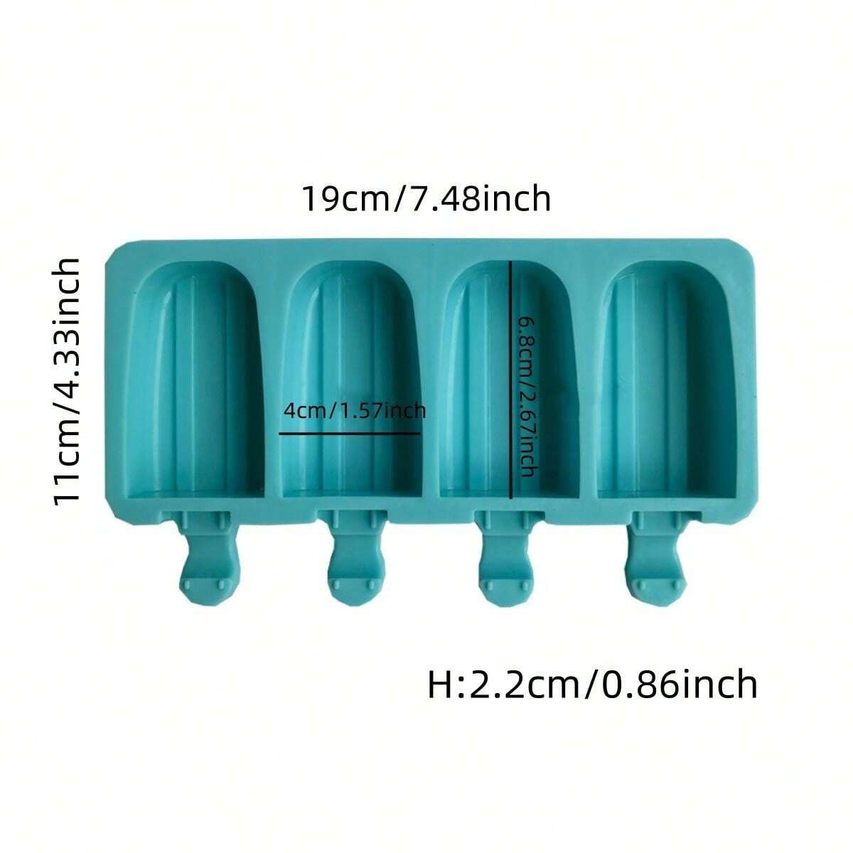 1pc 4-Cavity Double Groove Popsicle Silicone Mold For Cakes, Candies ...