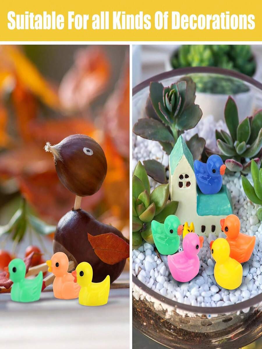 50/100 Pcs Mini Ducks Tiny Duck Figurines Bulk For Garden Micro ...