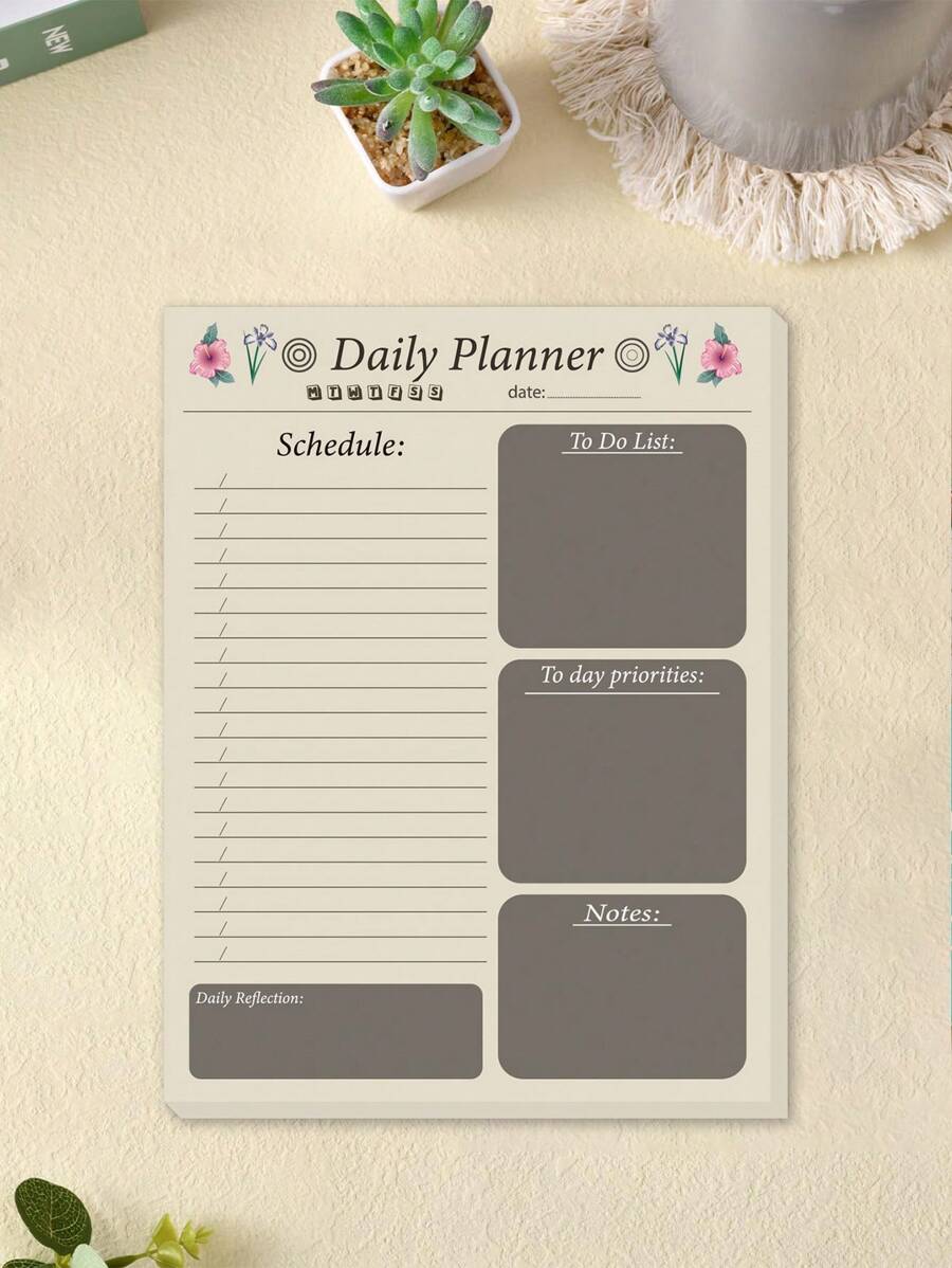 1pc Planner Notebook With Adhesive Binding, Weekly Planner, Daily ...