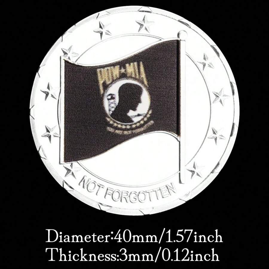 US Not Forgotten POW MIA Coin Collection Gift Flag Veteran Challenge ...