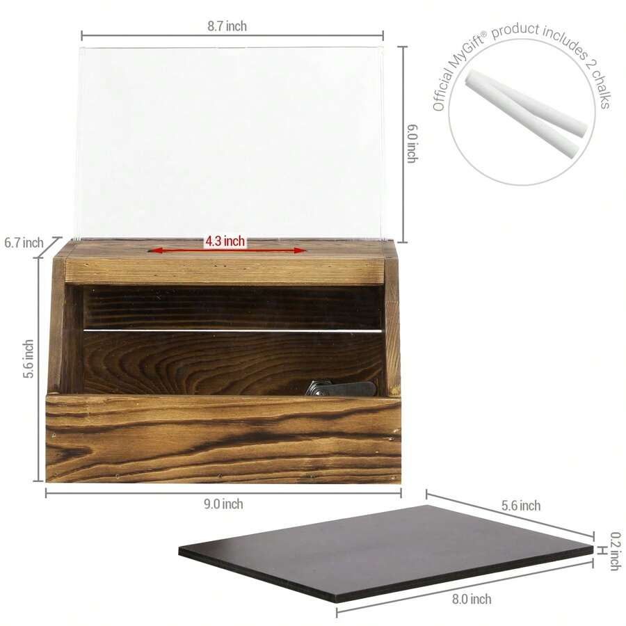 Brown Wood Tips And Suggestion Box With Lock, Comment Card Or Money Box ...