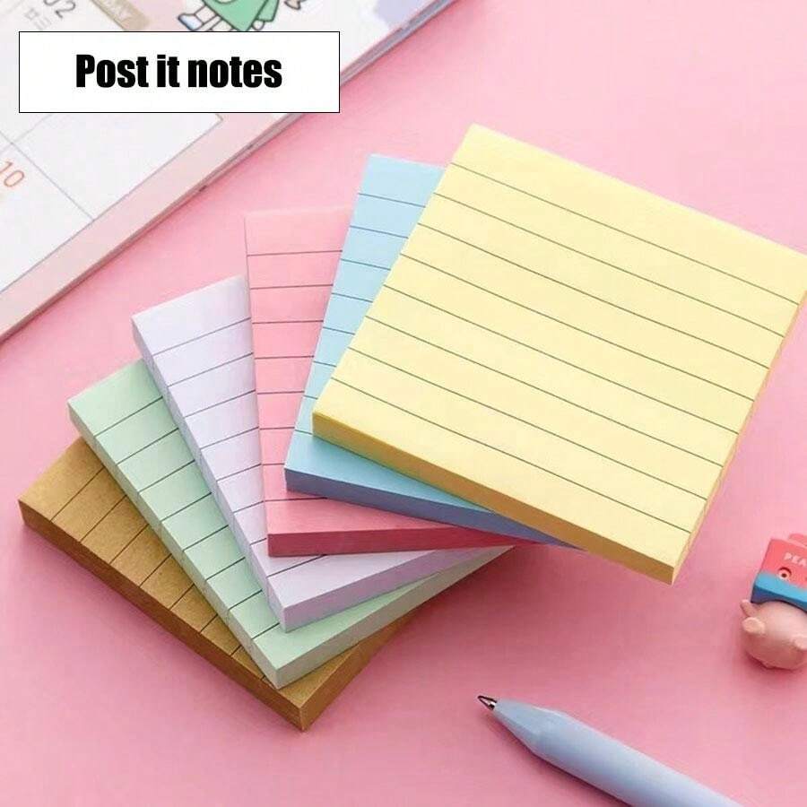 6 Packs Colorful Sticky Notes With Horizontal Lines, Sticky Student ...