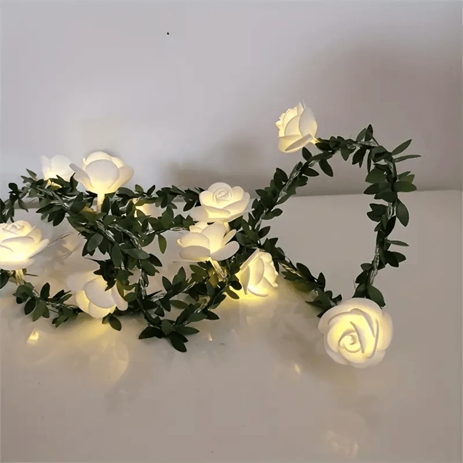 1pc 2M 10 LED USB Interface Rose Flower Vine String Light, Indoor ...