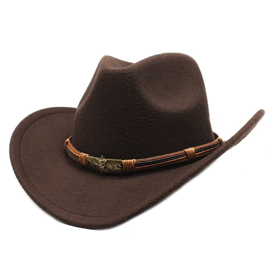 1pc Unisex Western Cowboy Hat Classic Wide Brim Silver Blue Bead ...