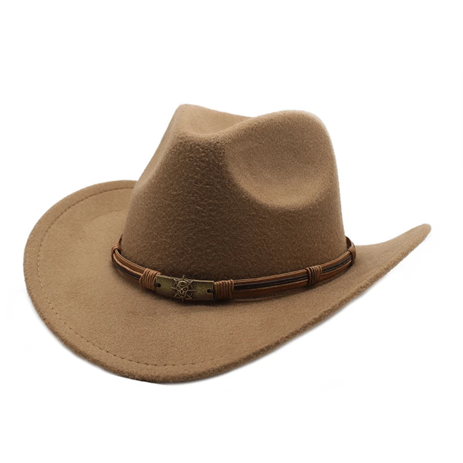 1pc Unisex Western Cowboy Hat Classic Wide Brim Silver Blue Bead ...