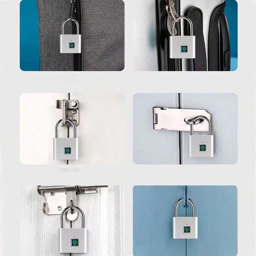 1pc Fingerprint Padlock, Smart Anti-Theft Padlock, Cabinet Lock ...