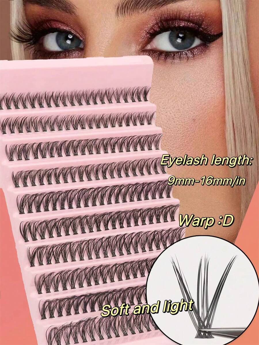 10 Packs/30 Pairs Soft And Thick D+ Curl Individual Cluster Eyelashes ...