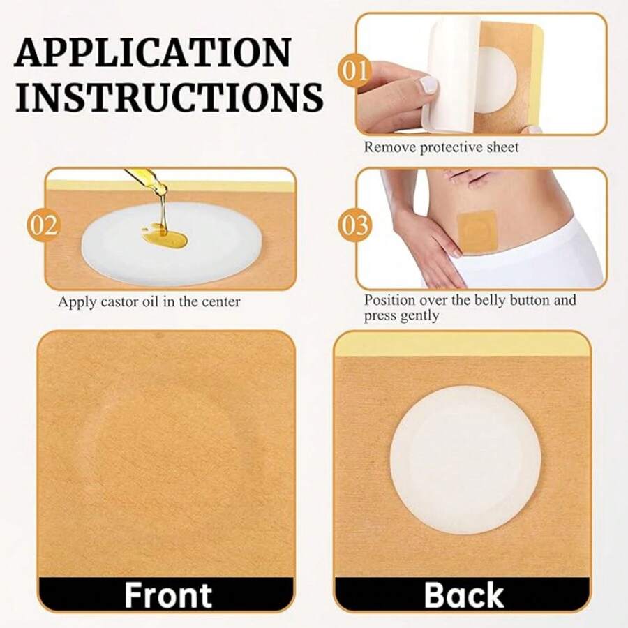 20 Disposable Castor Oil Packaging For Belly Button Patch Organic Self ...