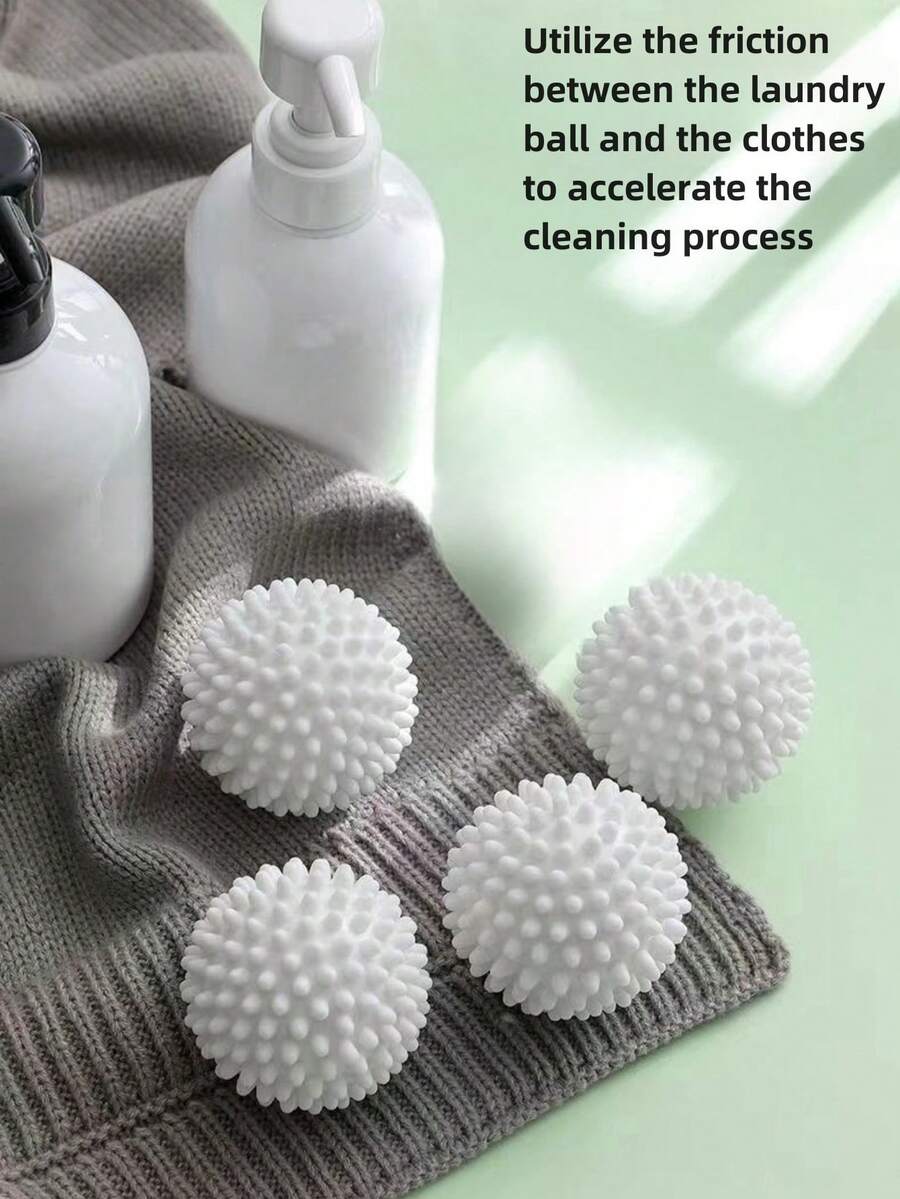 4pcs Anti-Tangle Laundry Ball, Round Pure White Magic Clean Drum ...