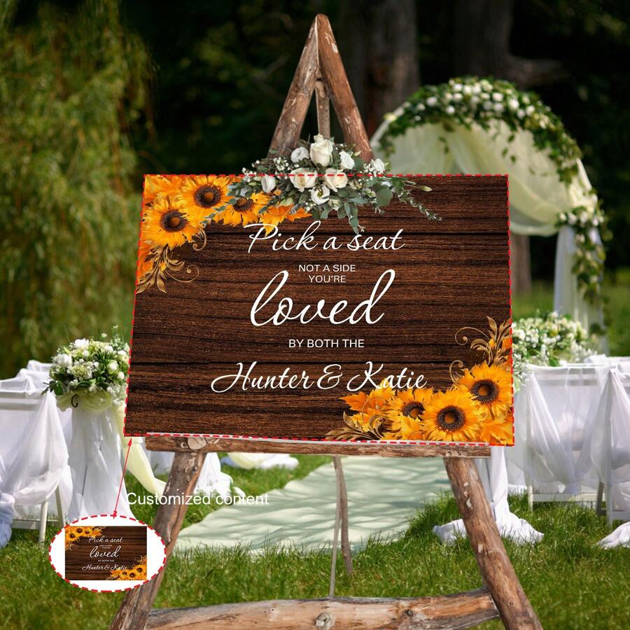 Rustic Wedding Welcome Sign, Vintage Wooden Wedding Welcome Plaque ...