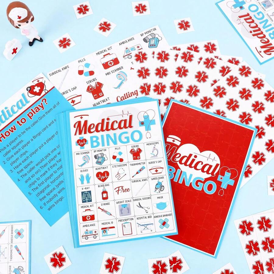 38Pcs Nurse Graduation Party Games, Nurse Graduation Bingo Game With 12 ...