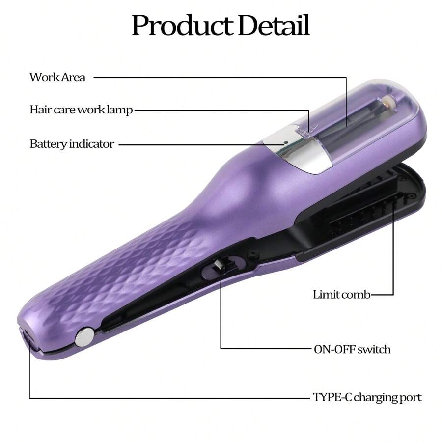 Electric Split Ends Hair Trimmer, Portable USB Rechargeable Split Ends ...