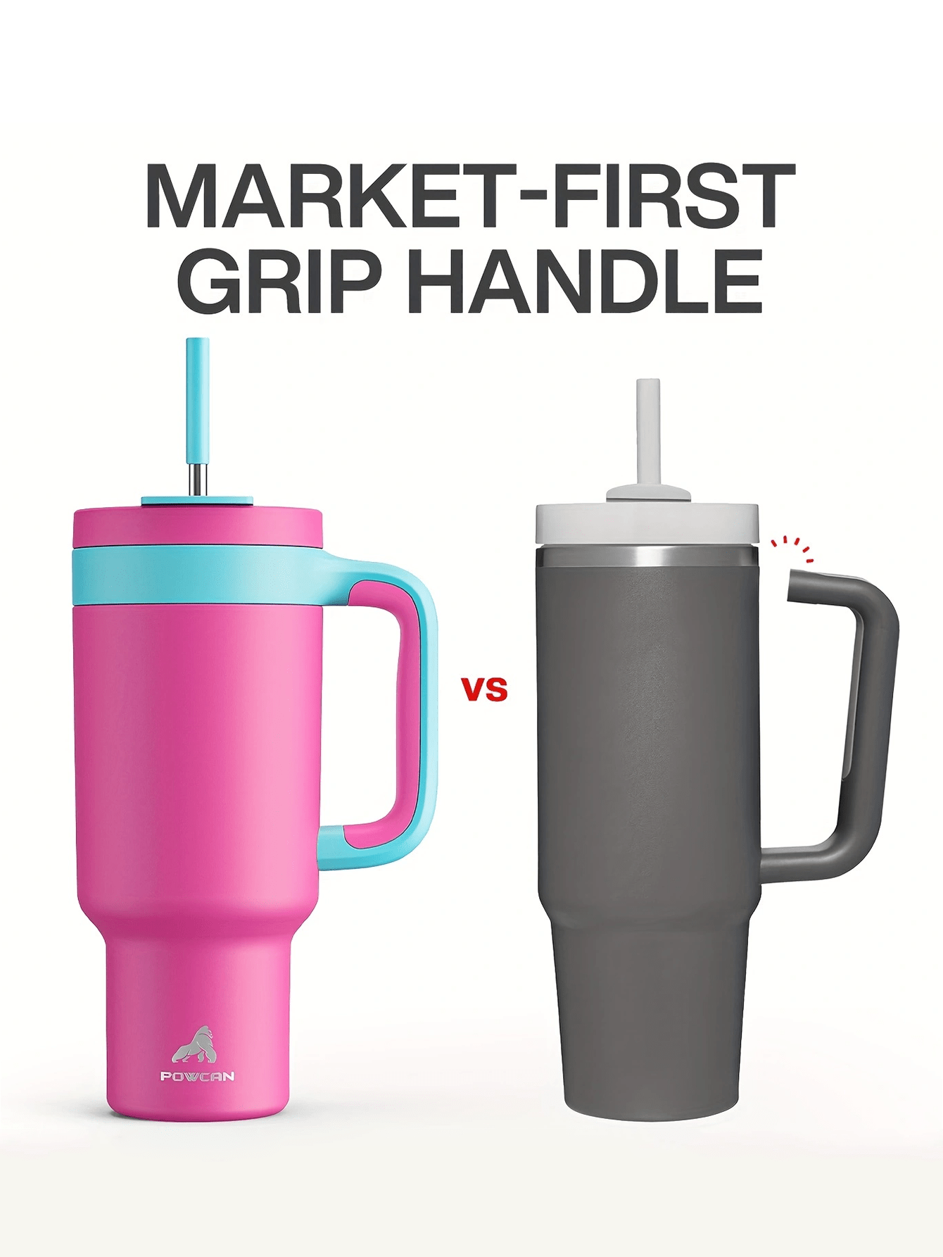 1pc Powcan 40oz Tumbler With Lid And Straw,Stainless Steel Insulated ...