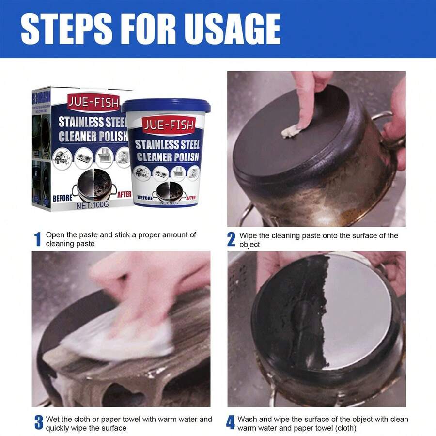 Stainless Steel Cleaning Paste, Rust Removal For Metal, Stainless Steel ...