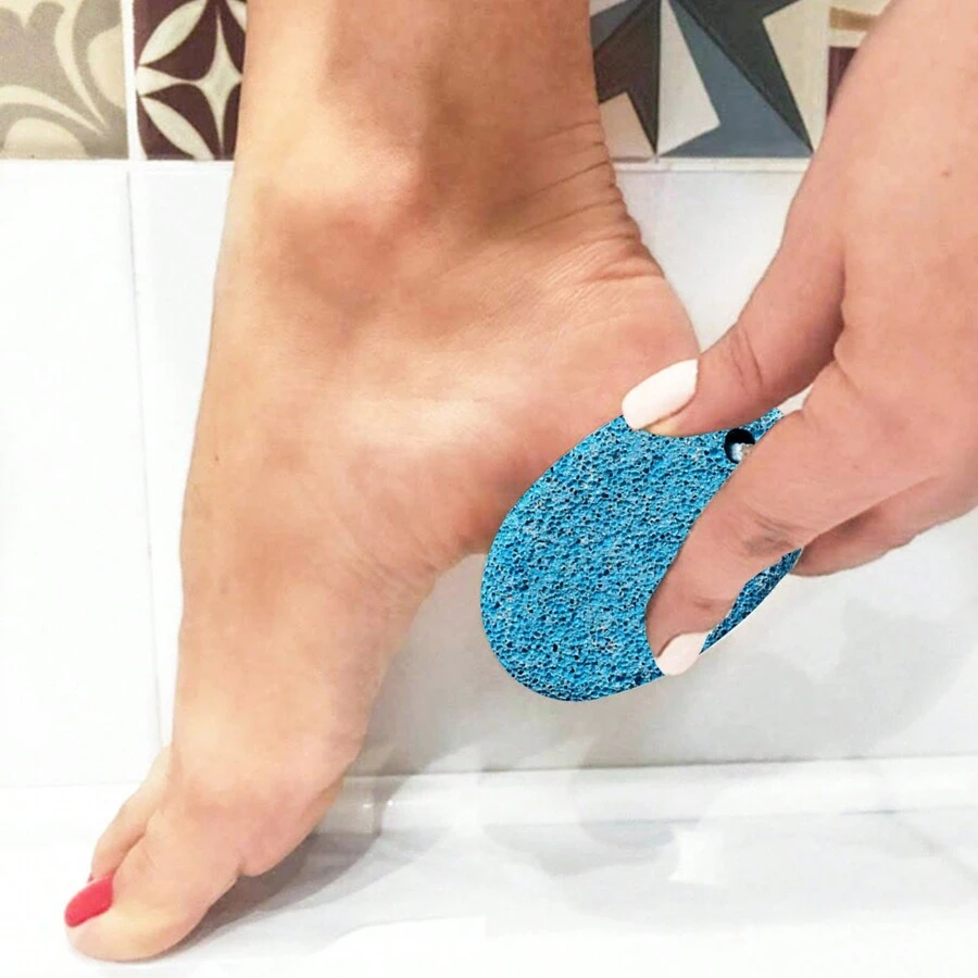 1pc Blue Oval Pebbled Foot Stone, Colored Pedicure Stone, Dead Skin ...