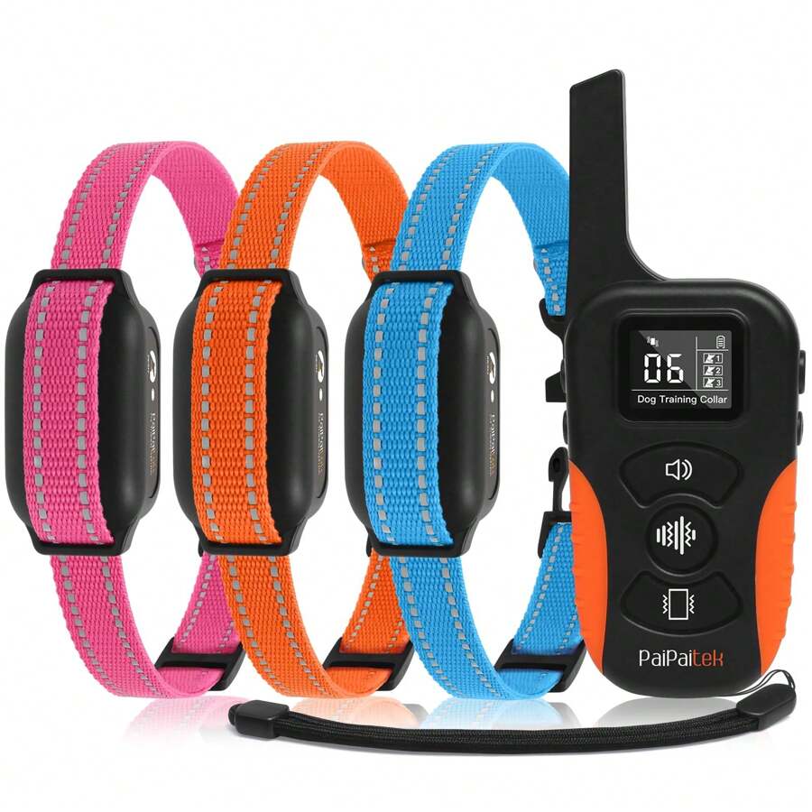 Vibrating Collar No Shock For 3 Dogs Training, 3300ft Dog Training ...