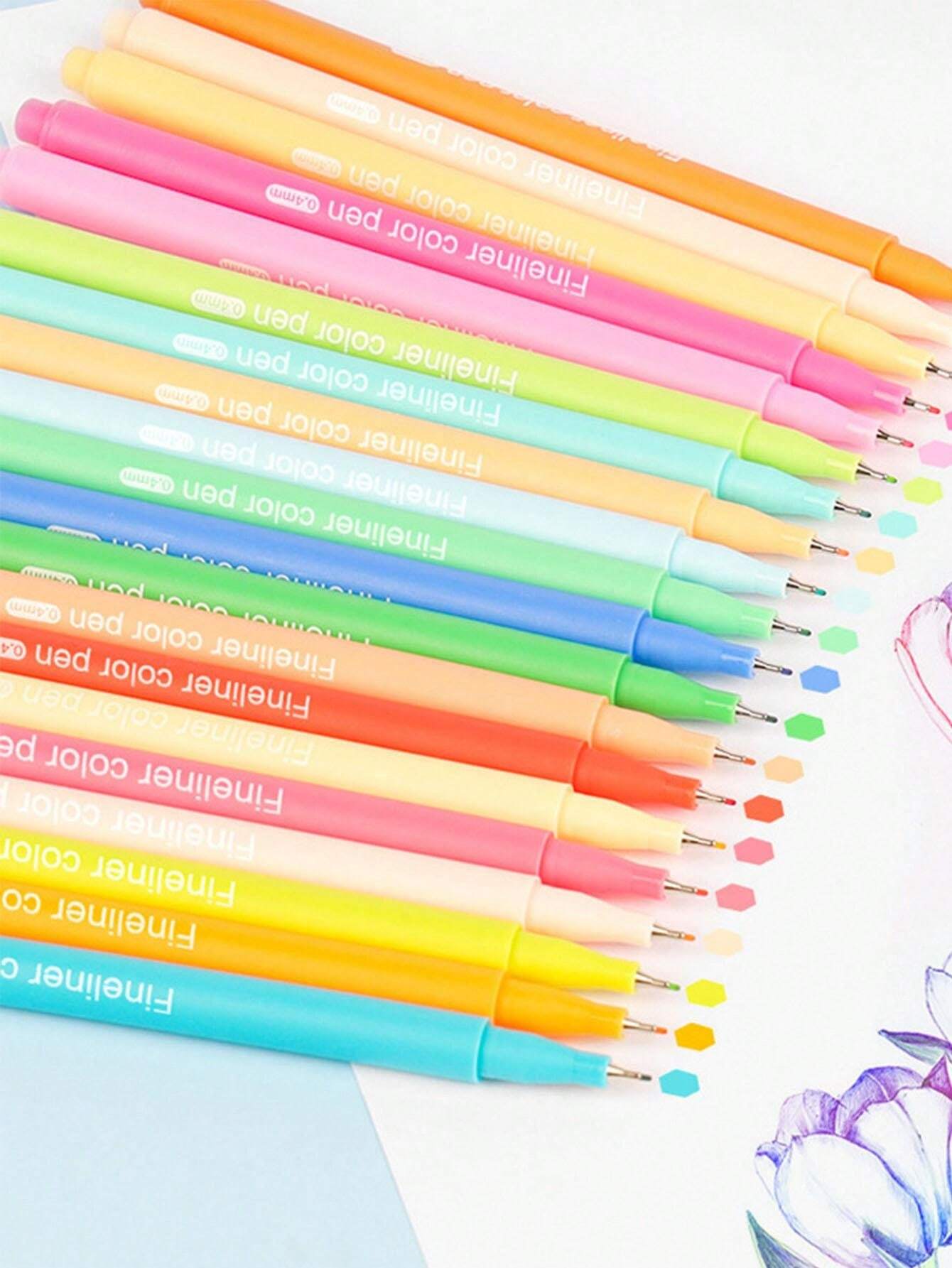 10-Color Sweet Style Journal Pens Set Multicolor Fiber Tip Pens For ...