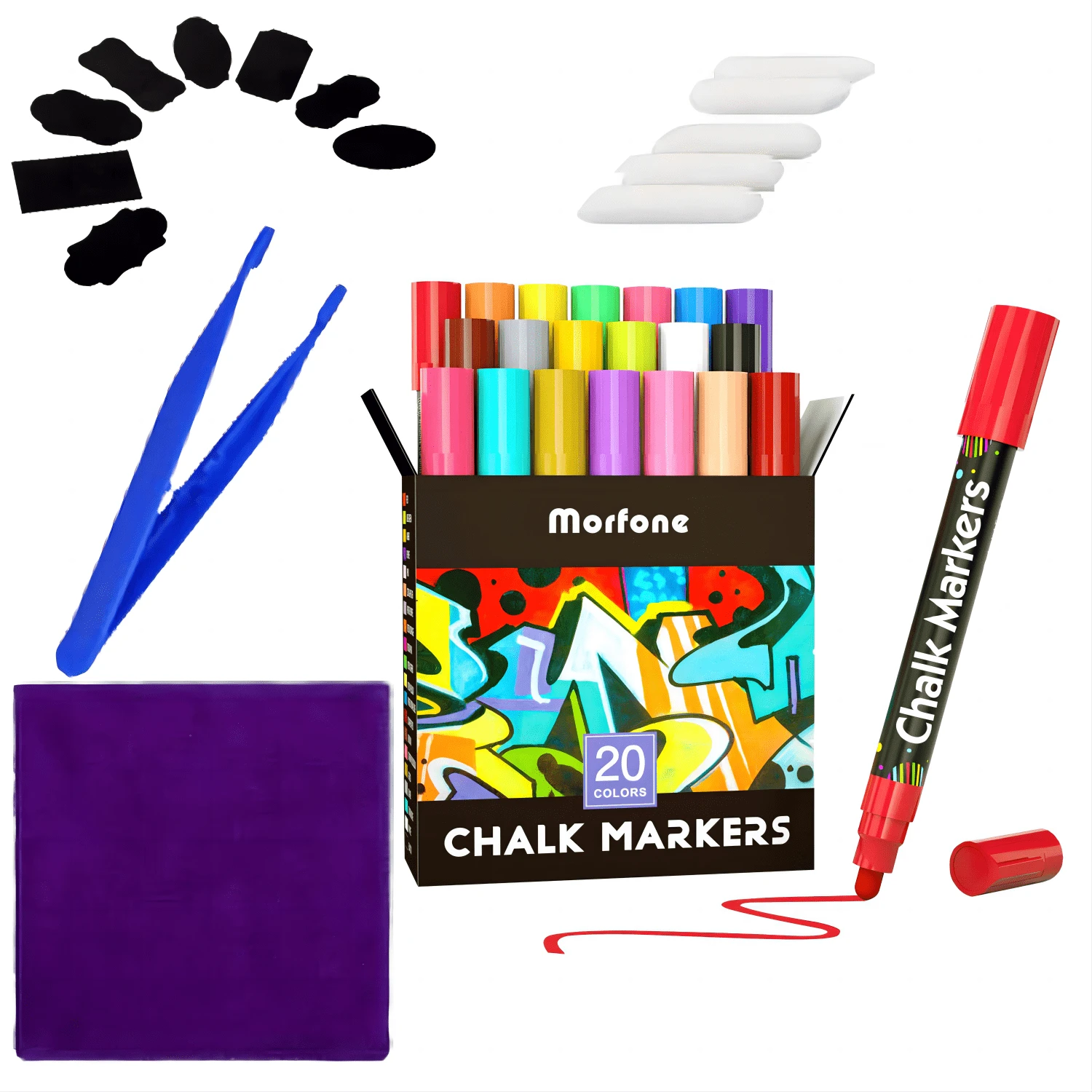 Liquid Chalk 20 Color Erasable Glass Chalkboard, Car Window Writing ...
