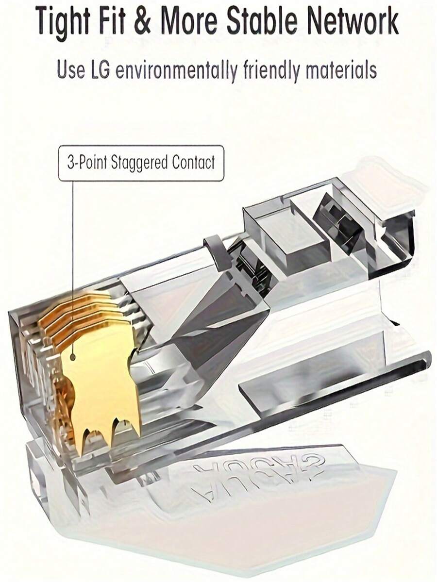 FTP RJ45 CAT6 Connector 8P8C Modular Plug Adapter Ethernet Cable Head ...