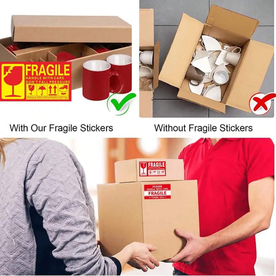 Multiple Styles Combination Handle With Care Fragile Labels, Moving ...