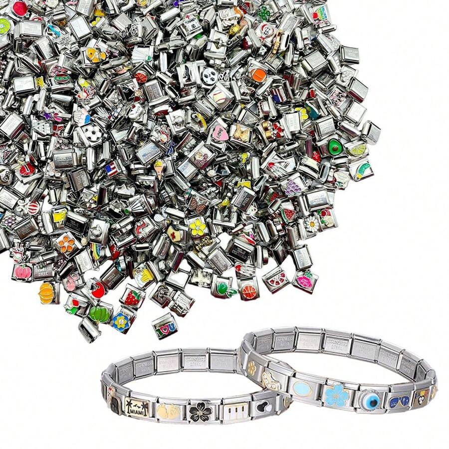 5/10PCS Randomly Italian Charms Bracelet Sets, Assorted Charms And ...