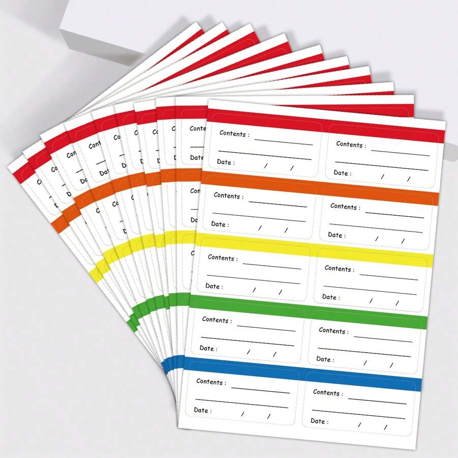 100pcs(10 Sheets) Freezer Labels For Food, Easy Peel Off, Color Coding ...