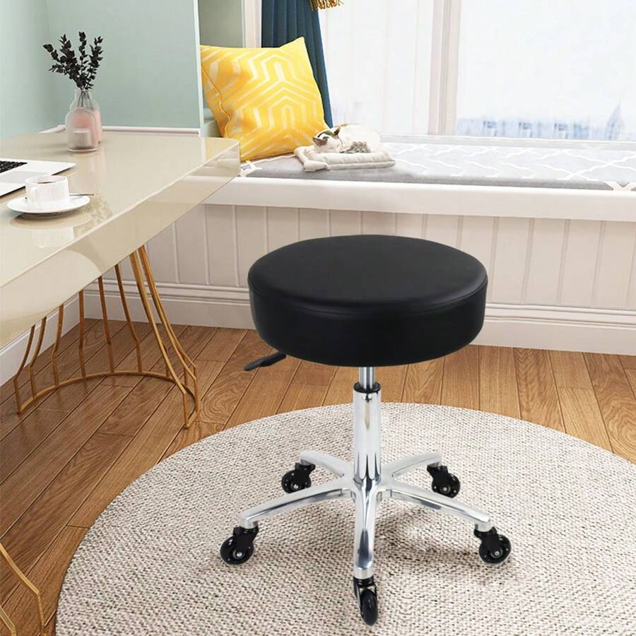 Heavy Duty Rolling Stool With Wheels Hydraulic Swivel Adjustable ...