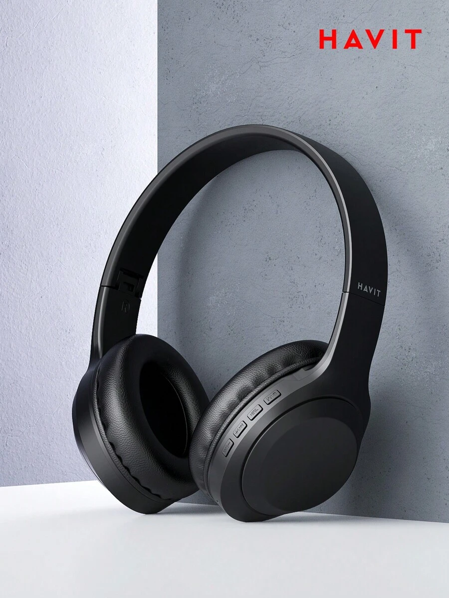 havit HAVIT H628BT Noise-Proof Stereo Sound Wireless Headset, Over Ear Headphones, Long-Battery ...