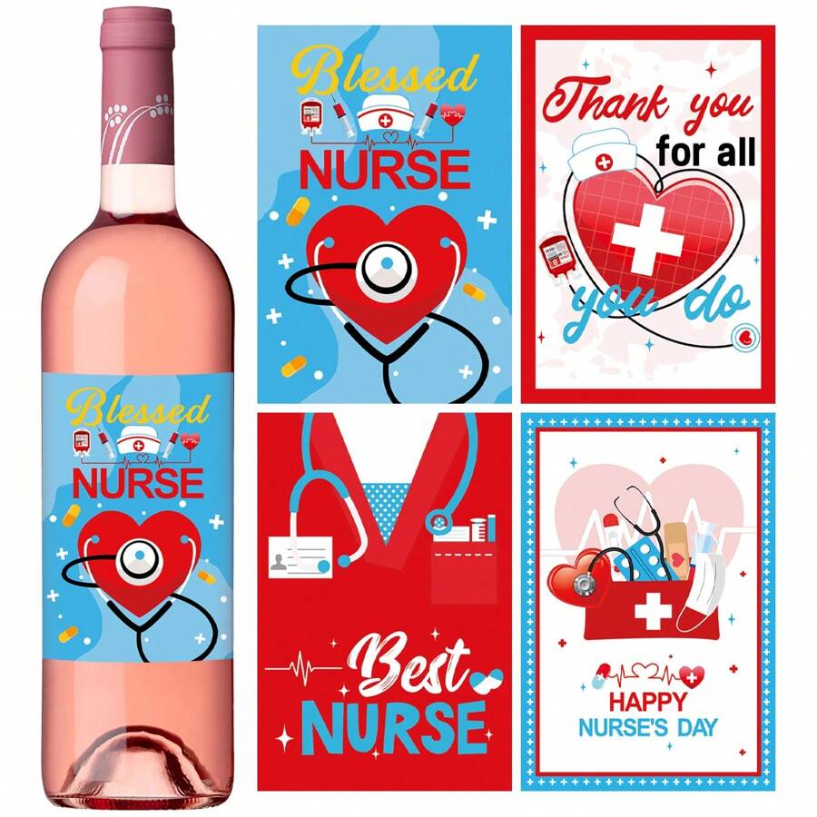 8pcs Happy National Nurses Week Label Stickers For Bottle, Thank You ...