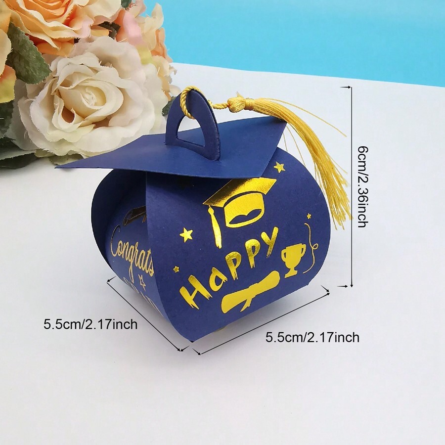 5 Pcs 2024 Graduation Candy Boxes Graduation Cap Gift Box With Tassel ...