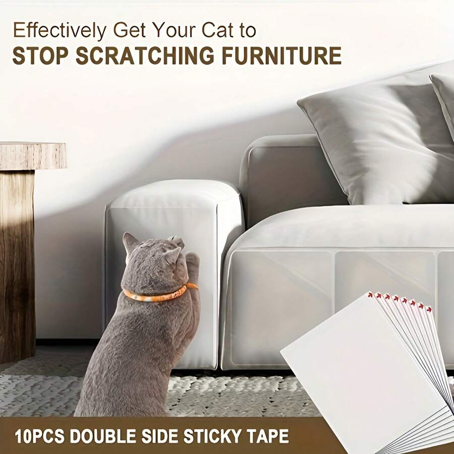 (Guo) 10pcs Anti-Scratch Furniture Protectors, Single-Sided Cat Sofa ...