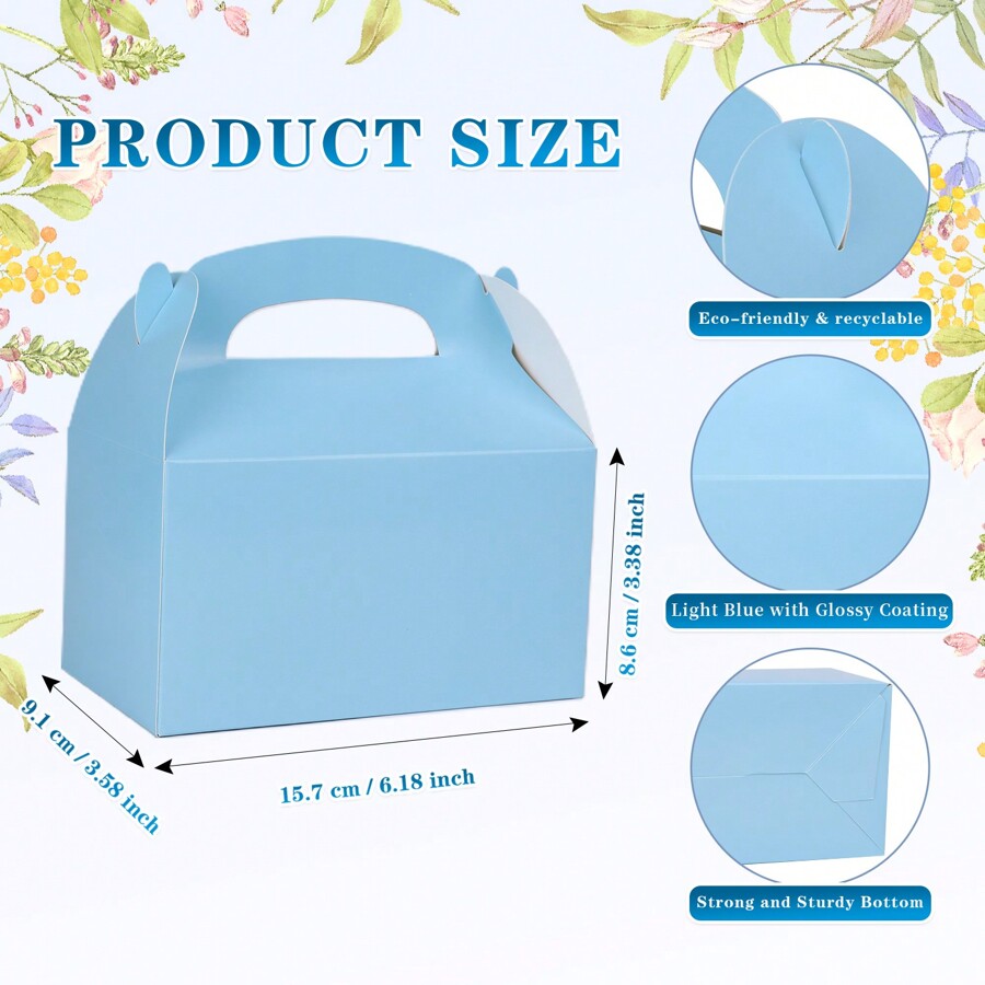 36 Pack Baby Blue Treat Boxes Gable Boxes Party Favor Goodie Boxes ...