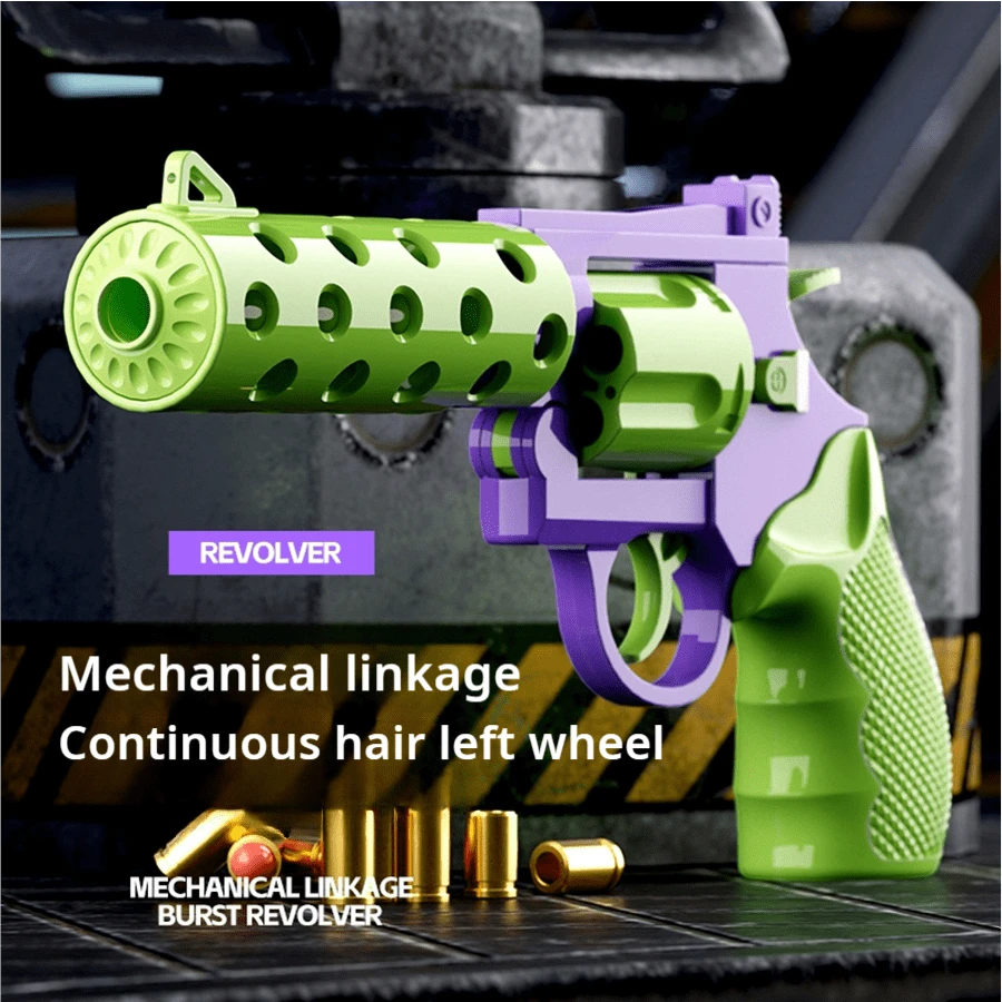 Safety Soft Bullet Gun, Handgun Automatic Ejection & Revolving, With ...