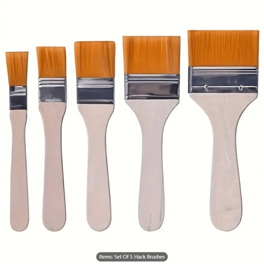 5 Sets Of Art Paint Brushes Assorted Sized Nylon Painting Brushes With ...