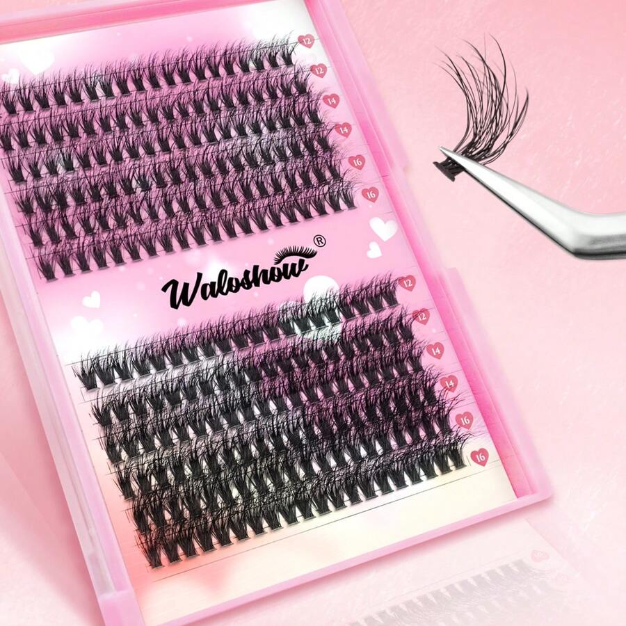 3D Fluffy DIY Cluster Lashes 240pcs 5D Crul 0.07 Thickness 12-16mm ...