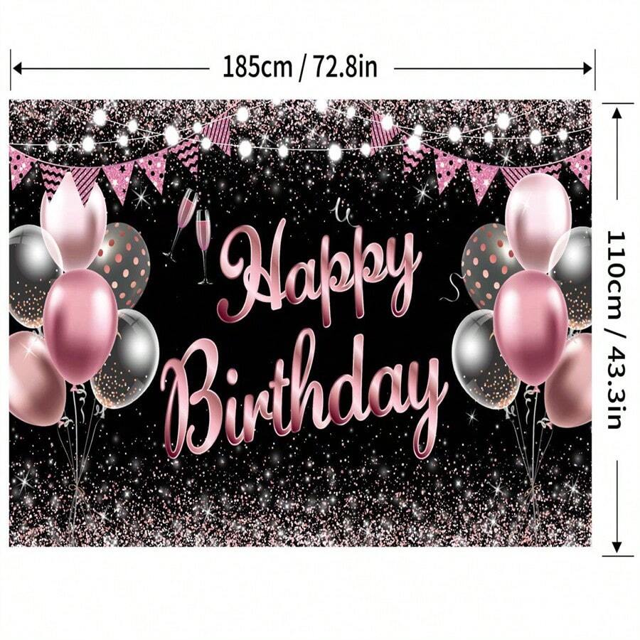 Birthday Banner Backdrop Cloth Photo Shoot Decoration Happy Birthday ...