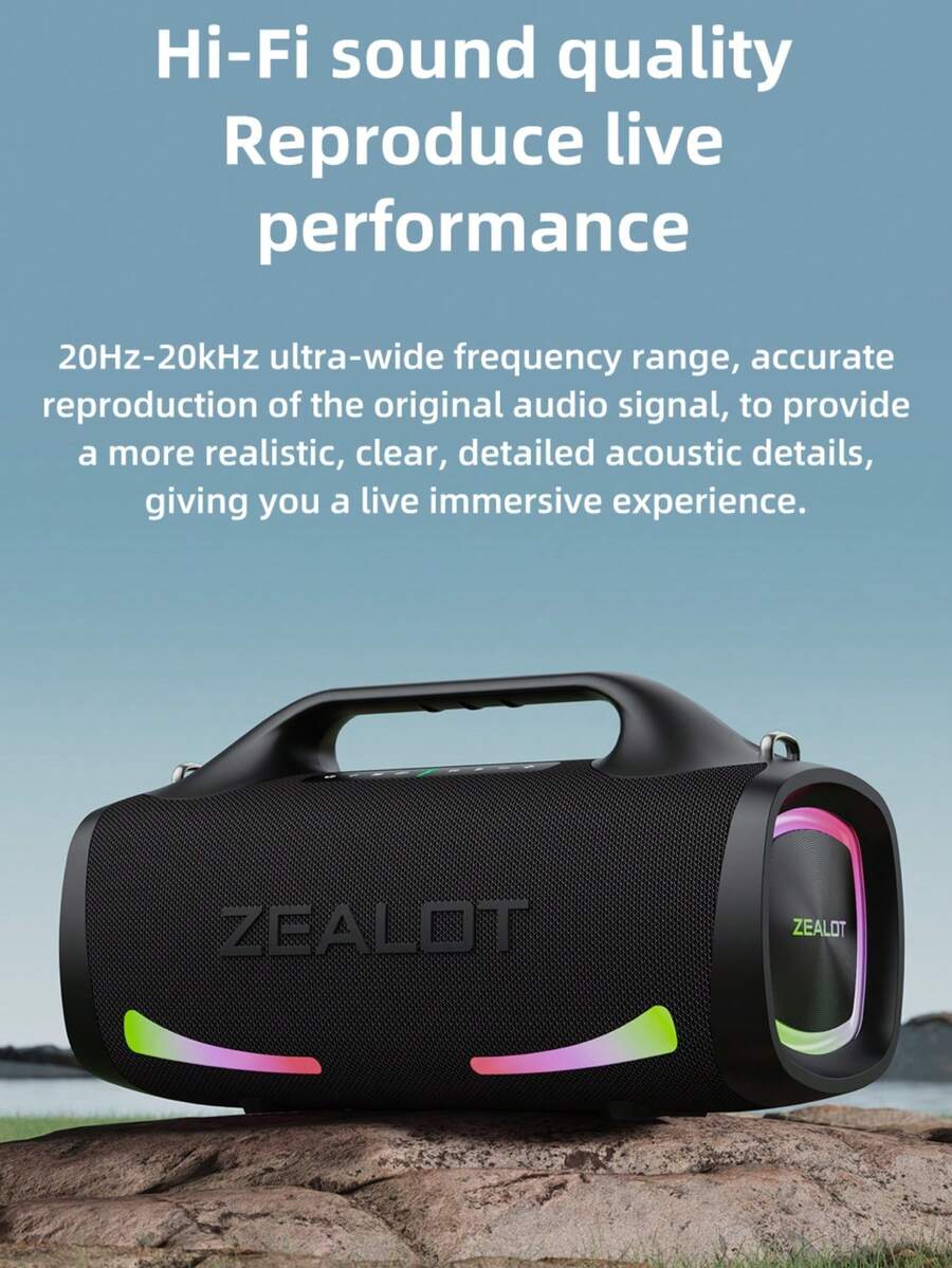 Zealot S79 100W Wireless Speaker, Outdoor Portable Subwoofer, High ...