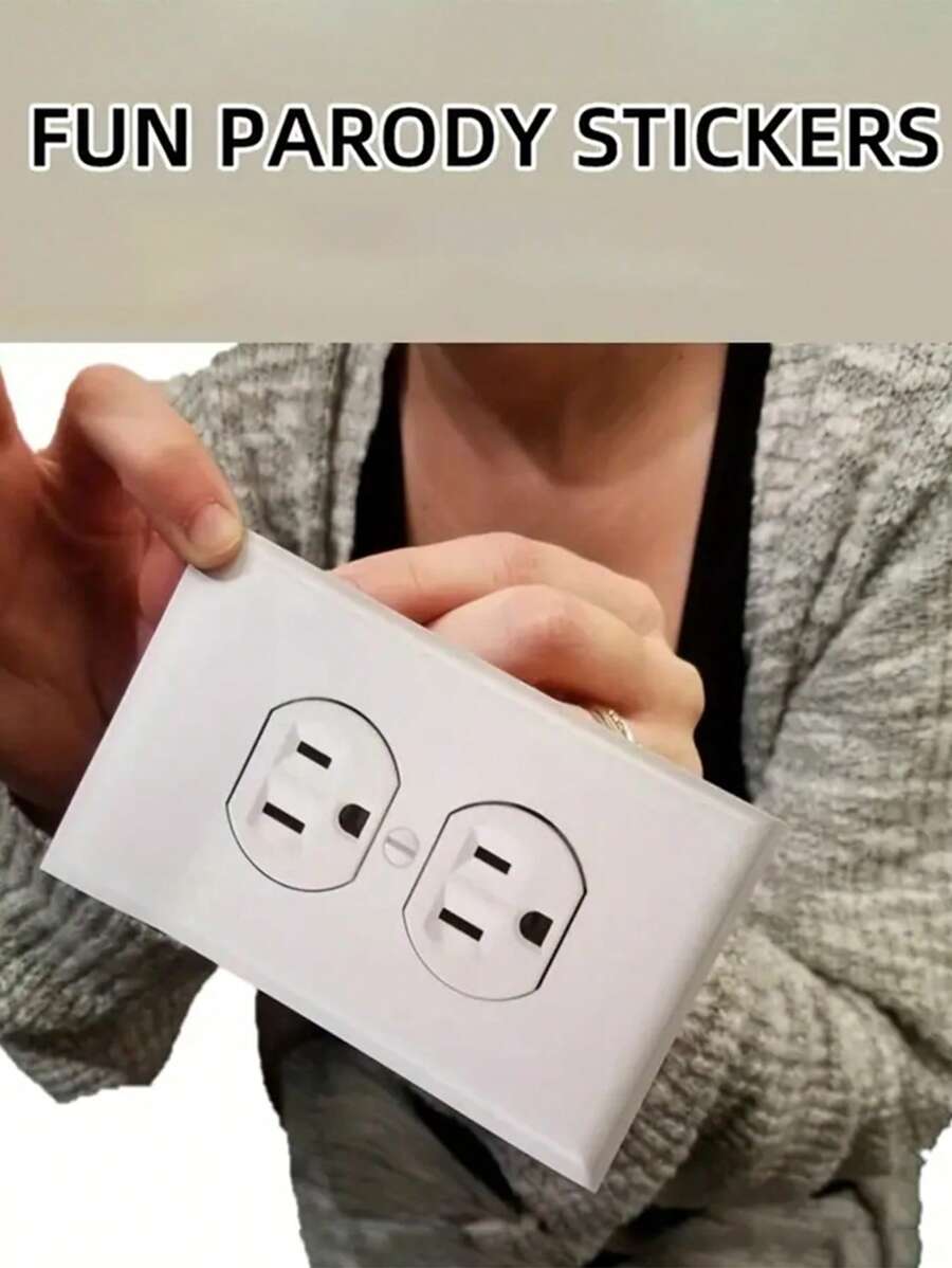 1pc/3pcs Electrical Outlet Sticker Prank Toy, Funny Joke Sticker For ...