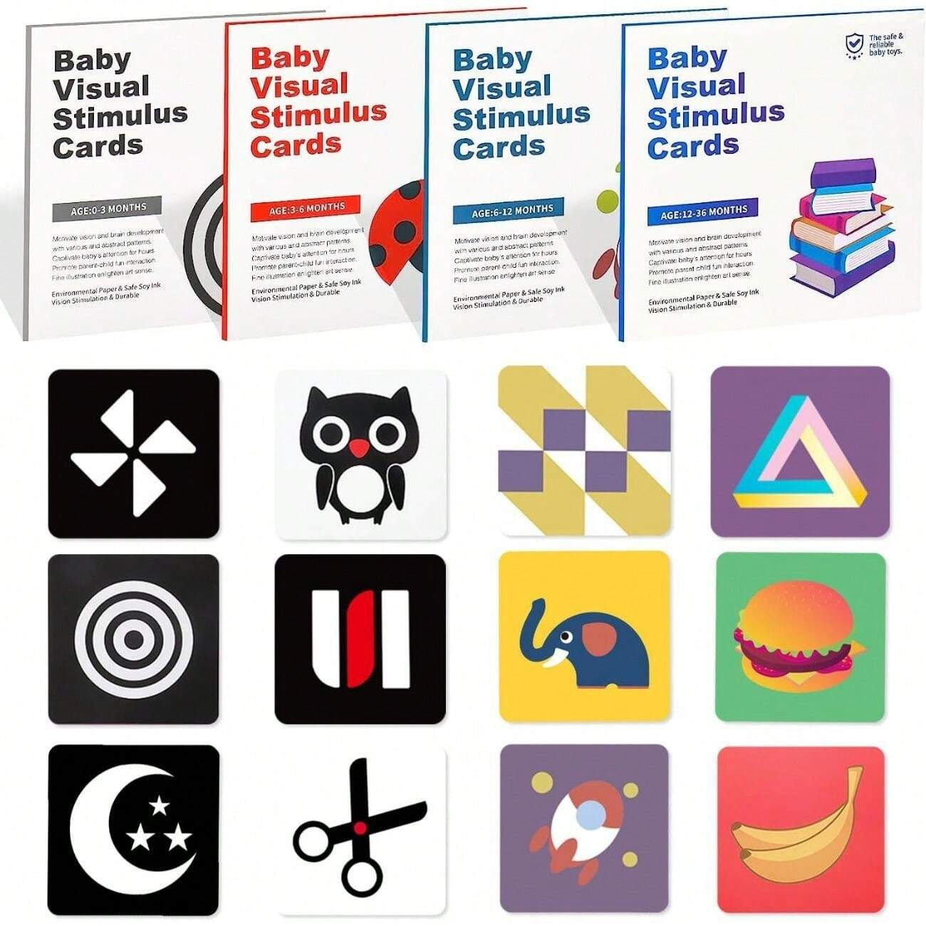 Black And White High Contrast Baby Toy, Tummy Time Newborn Toy, Visual ...