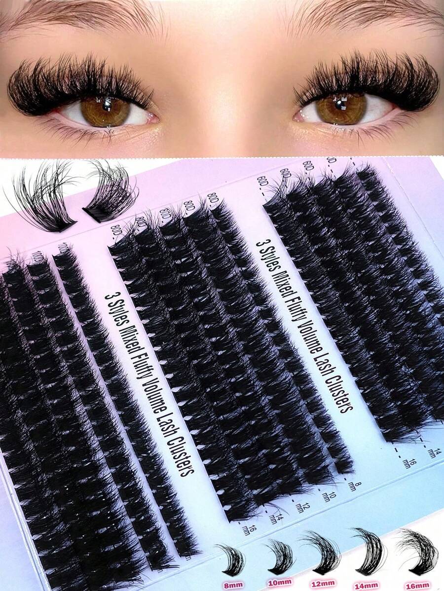 15Rows 300Ps DIY 5D Fluffy Lash Clusters 60D+80D+100D Mix Tray Thick ... 15Rows 300Ps DIY 5D Fluffy Lash Clusters 60D+80D+100D Mix Tray Thick ...
