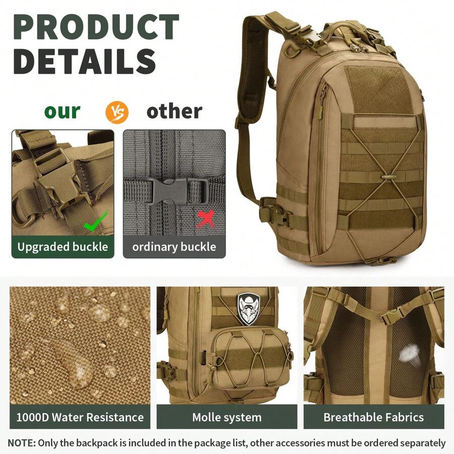 HUNTVP MOLLE Backpack Hunting Rucksack Gear Tactical Backpck Assault ...