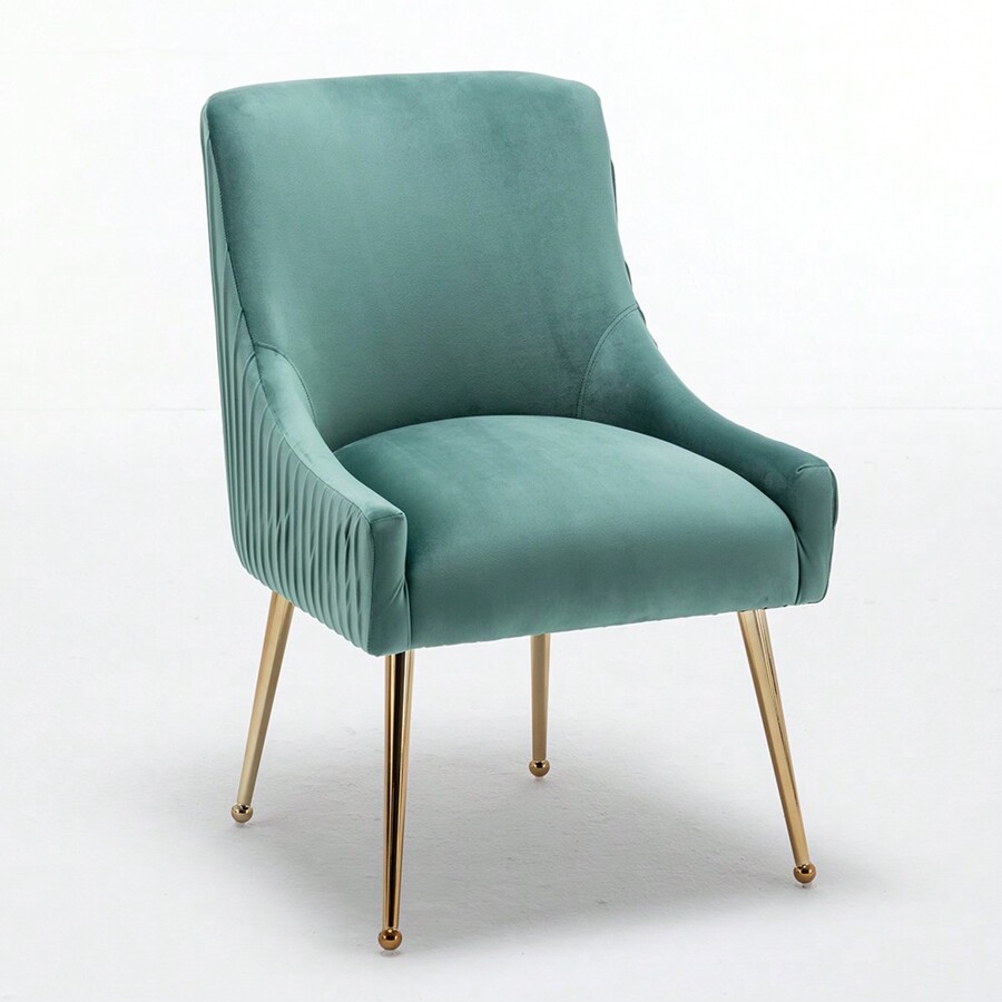 SEYNAR Modern Glam Boucle Pleated Velvet Dining Chair Or Vanity Chair ...