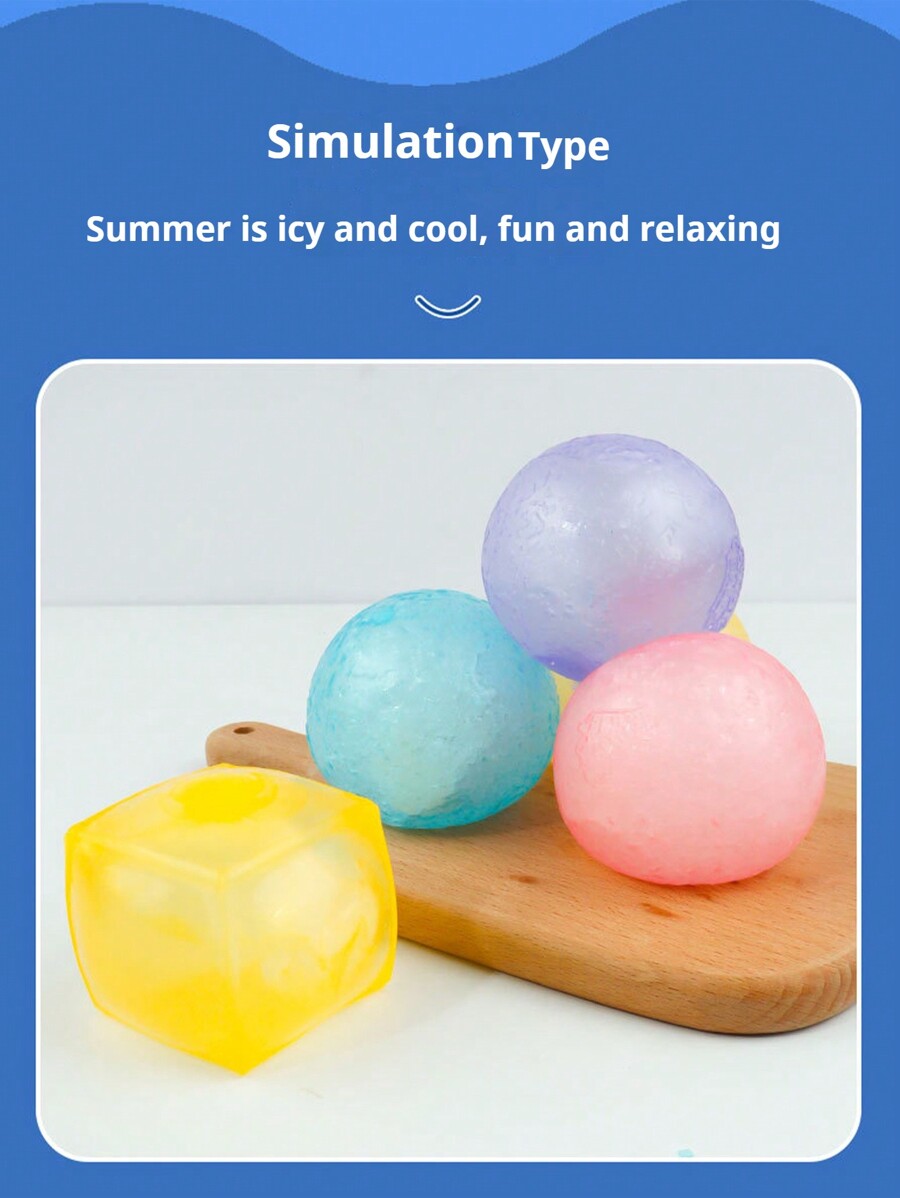 1pc Random Color Ice Cube Stress Relief Toy, Super Transparent ...