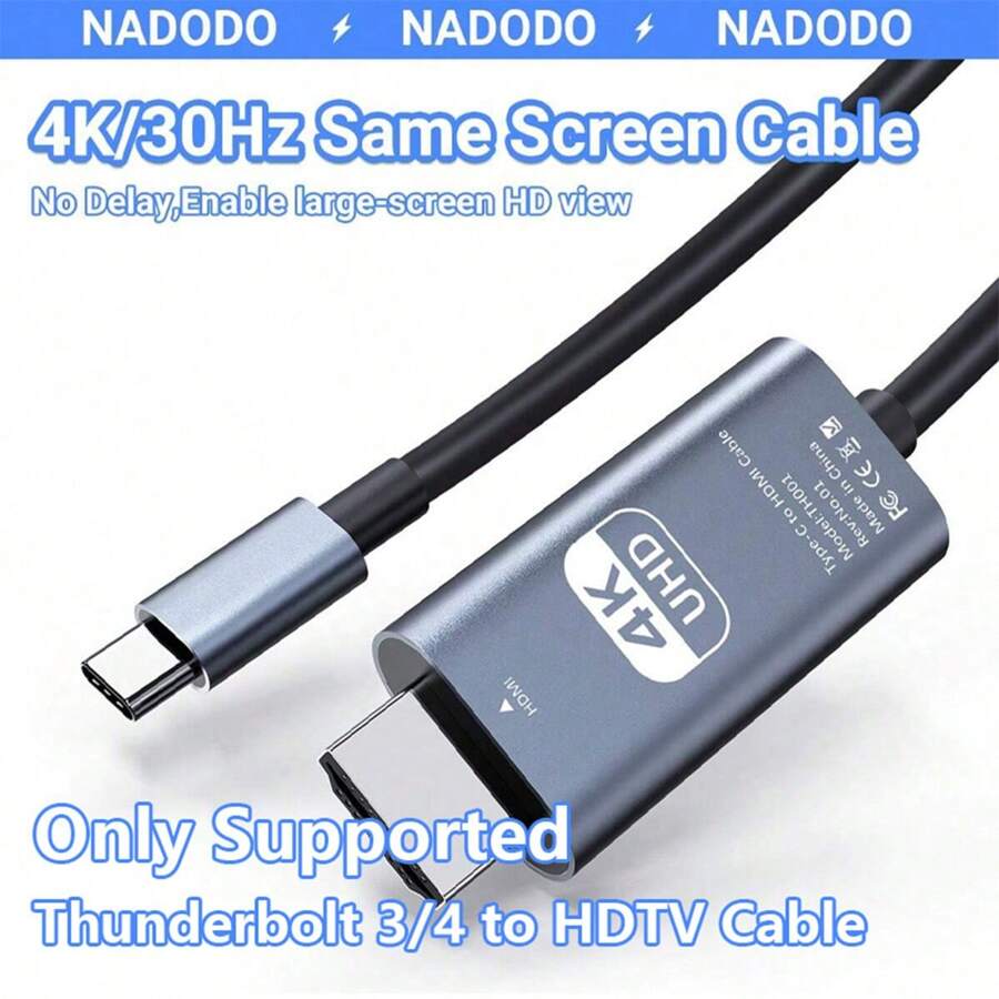 NADODO USB C To HDMI Cable 4K [Anti-Interference Plugs] 2m Type-C To ...