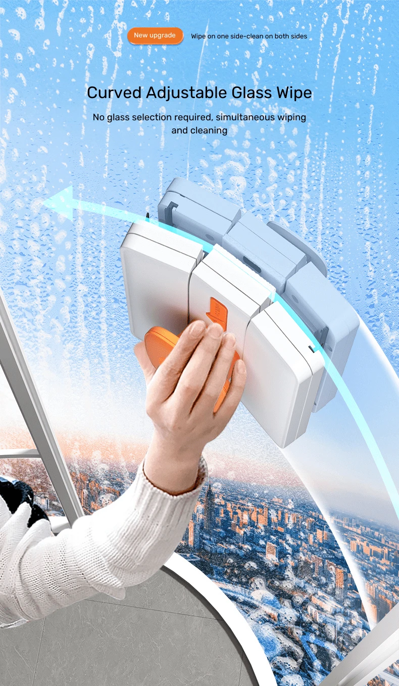 1pc Magnetic Double-Sided Window Cleaner With Arc Design, Optional ...