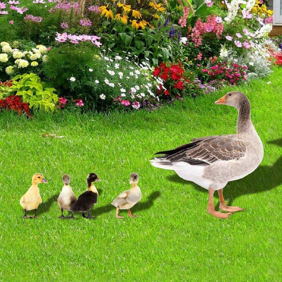 Three-Dimensional Duck Acrylic Outdoor Courtyard Ground Insert Yard Art ...
