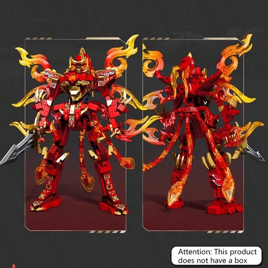 Transformable Robot Building Block Toy Set, Featuring The Four Mythical ...