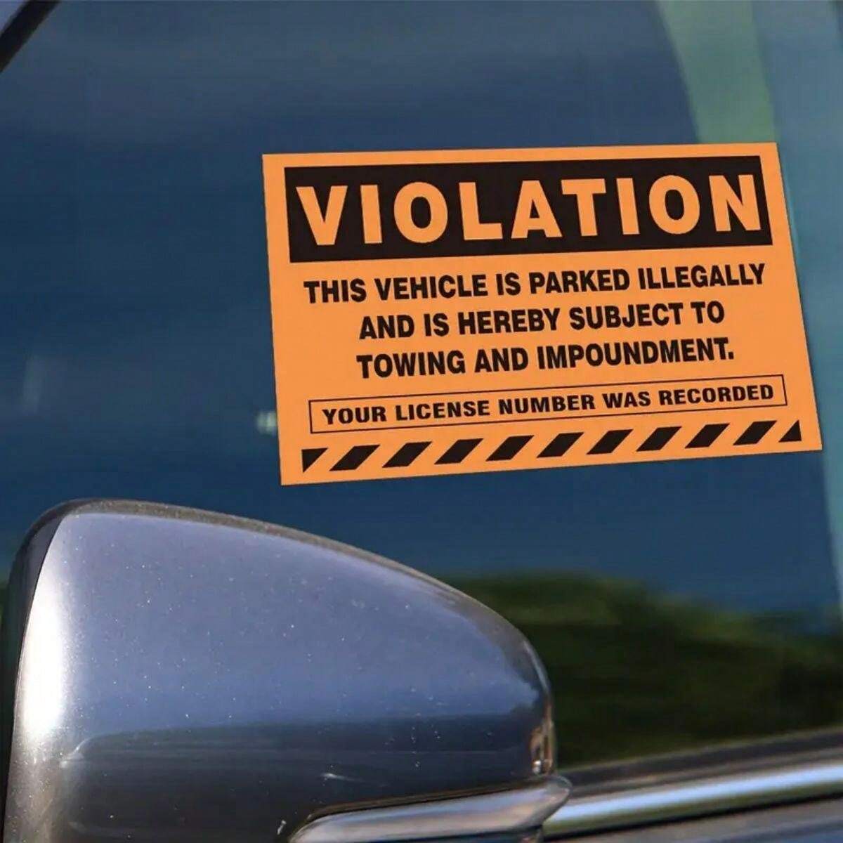 10 Pieces 15*10CM Parking Warning Stickers, Tow Warning, Multiple ...