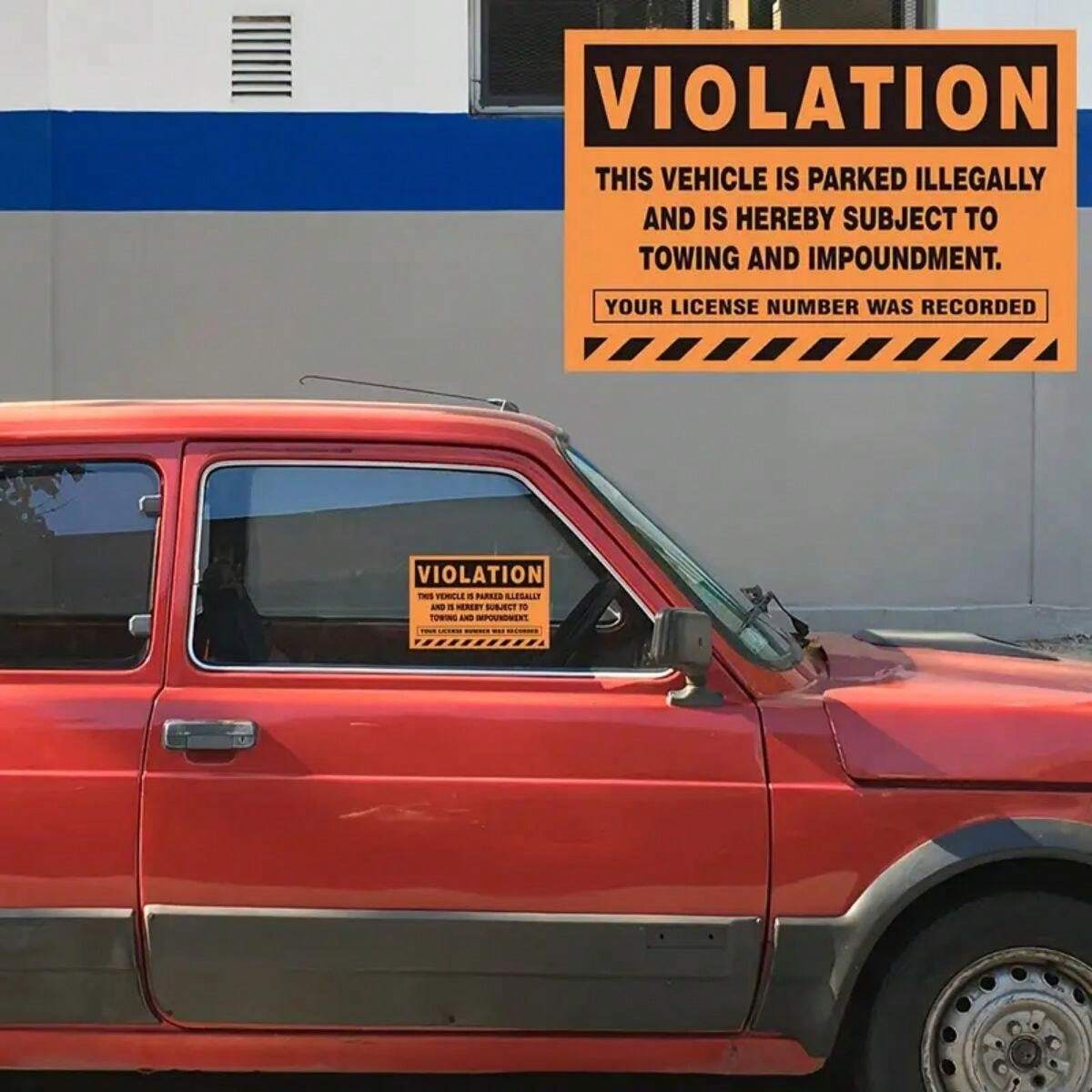 10 pièces stickers d'avertissement de stationnement 15*10CM ...